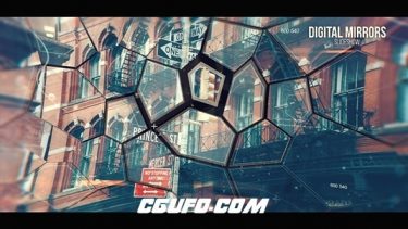 6658数字镜面反射动画图片视频包装动画AE模版，Digital Mirrors - CGUFO