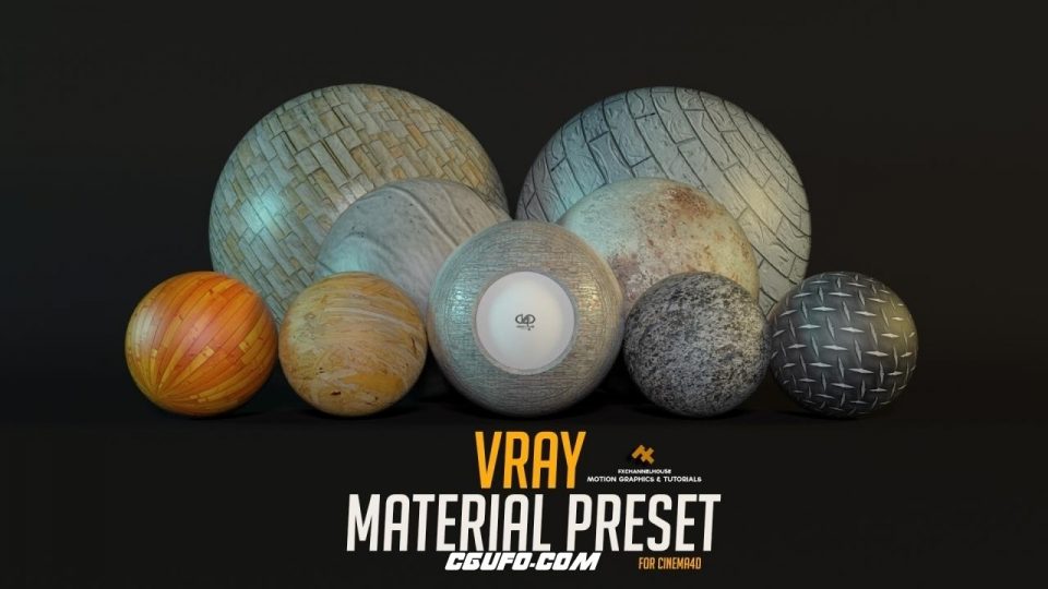 14个 C4D VRAY材质预设 Vray material preset 3 - CGUFO