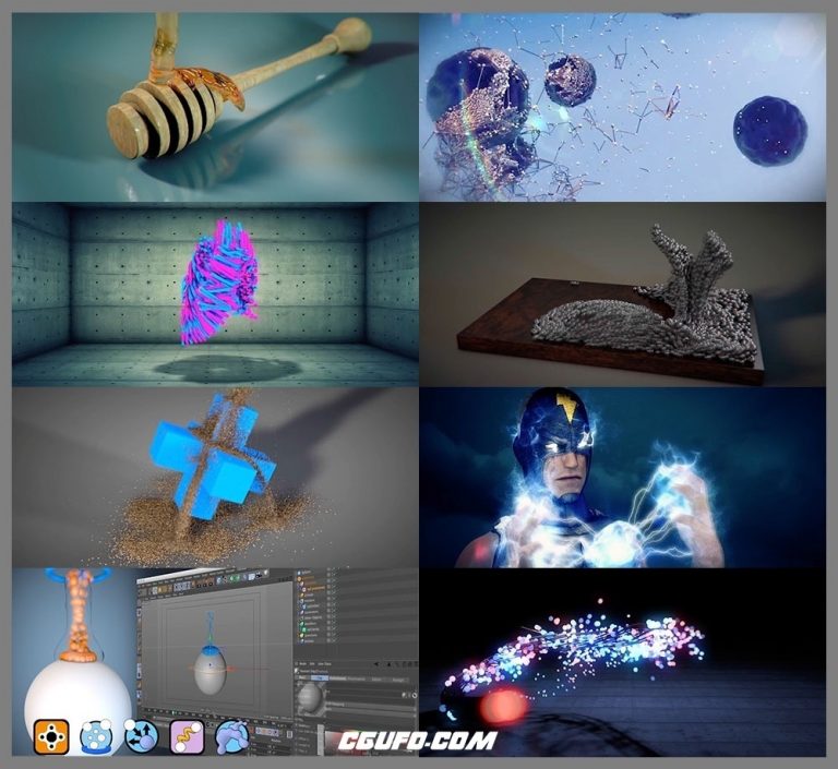 C4D XP粒子基础中文案例讲解 - CGUFO