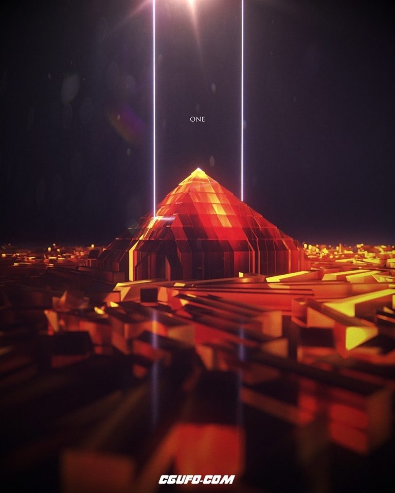 C4D方块掉落摔碎动画工程文件 Octane Renderer - CGUFO