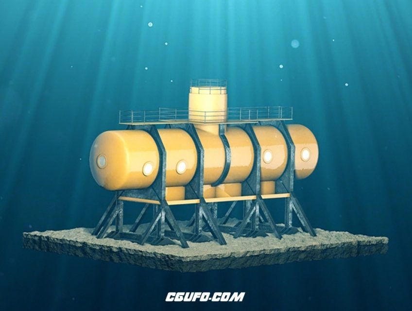 海洋实验室 海底勘测设备C4D模型 Sea Lab - CGUFO