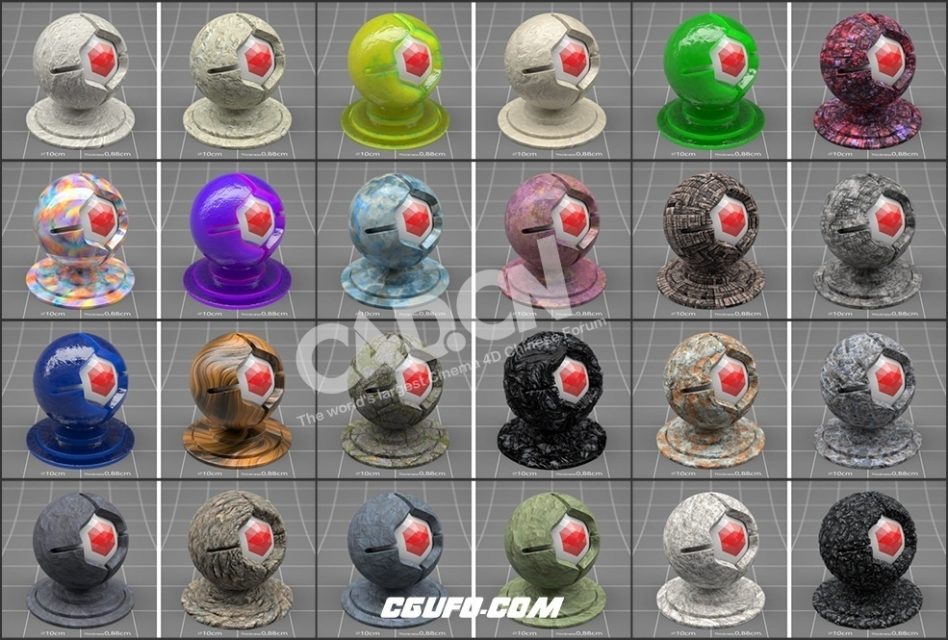 135个C4D Redshift渲染器材质预设 The Pixel Lab – Redshift C4D Material Pack - CGUFO
