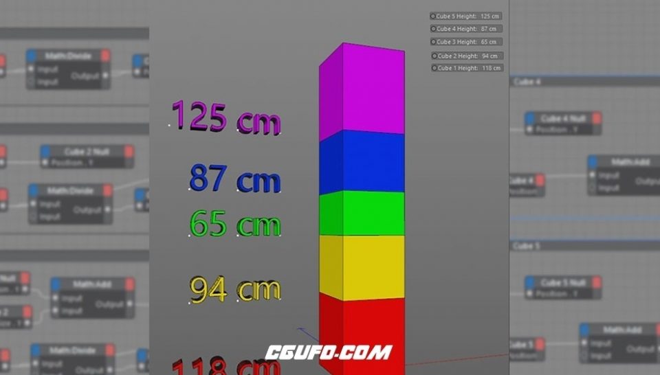 C4D使用Xpresso制作数据图表柱状图 Xpresso driven Diagram Cinema 4D Tutorial - CGUFO