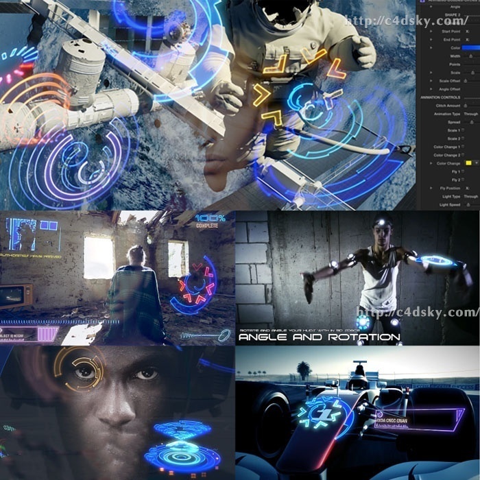 年费VIP专享FCPX插件:高科技HUD屏幕触控UI界面元素动画预设PROHUD VOL.1&2 - CGUFO