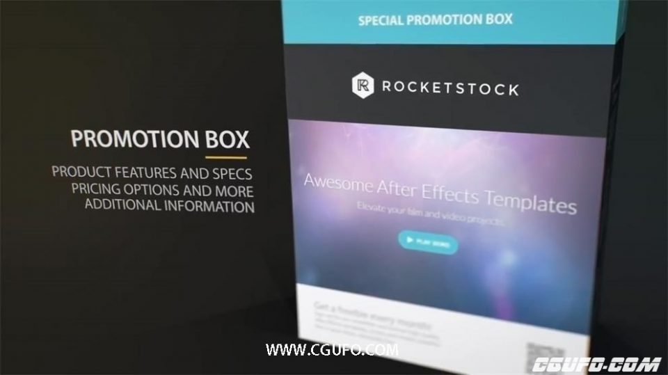 4587产品包装盒动画AE模版，Compact - Product Promo - CGUFO