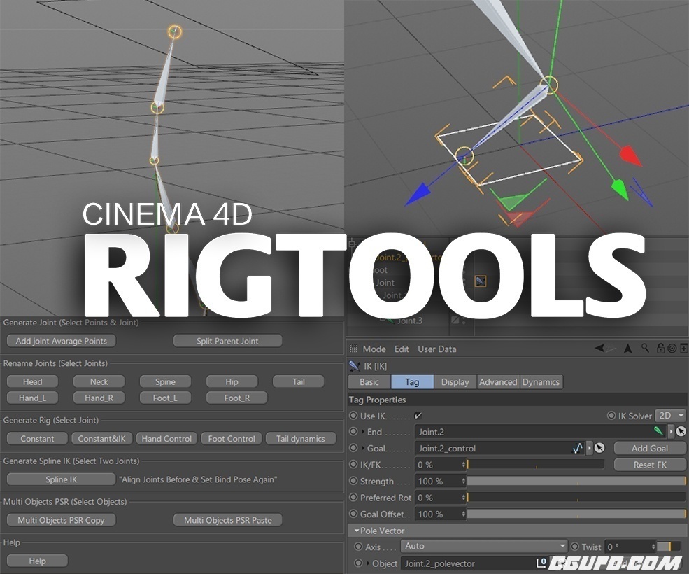 C4D绑定工具脚本 RigTools - CGUFO
