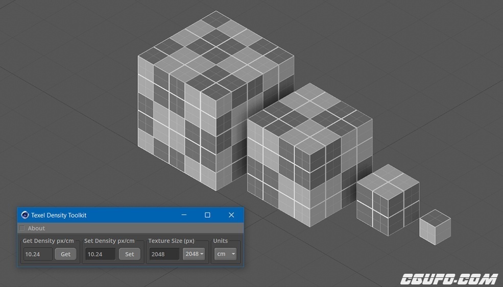 C4D R19纹理密度工具脚本 Texel Density Toolkit for C4D R19 - CGUFO