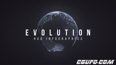 9546简单科技感HUD动画元素AE模版，Evolution HUD Infographic - CGUFO