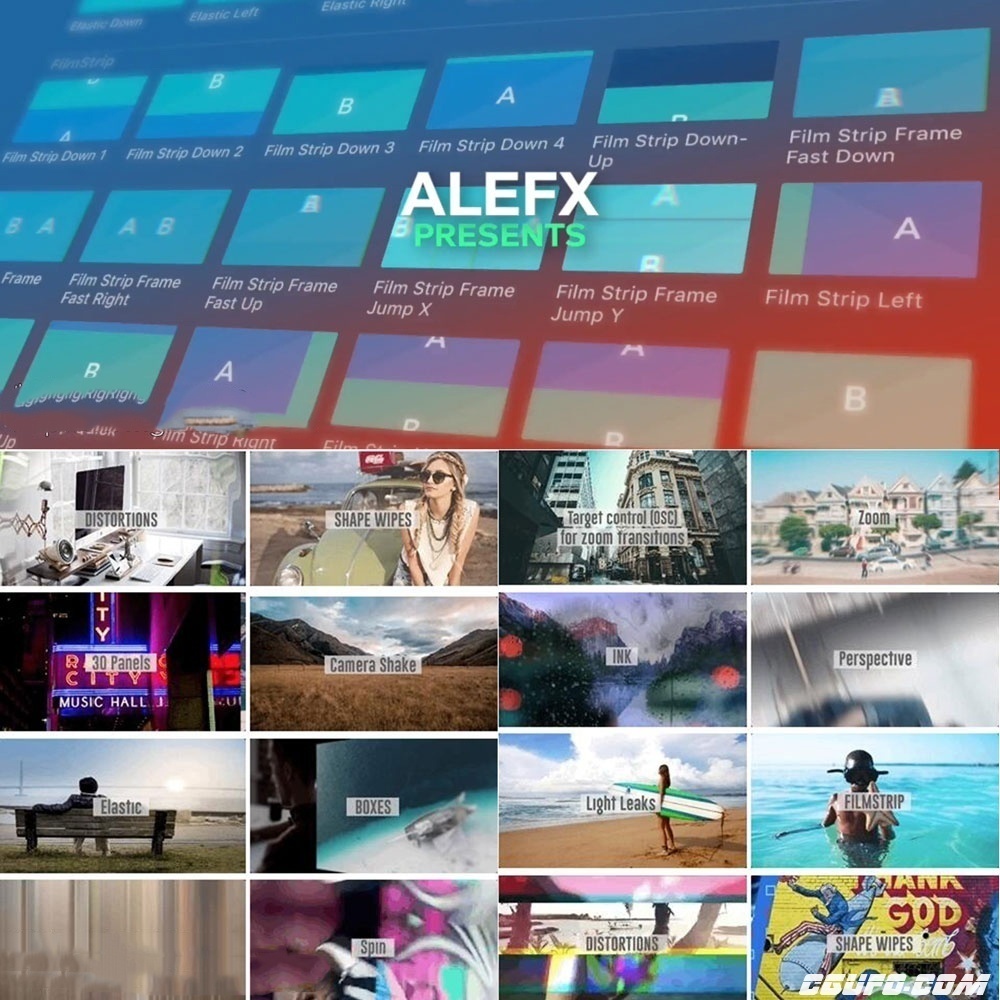 年费VIP专享FCPX插件：280组4K视频转场调色预设音效素材 - CGUFO