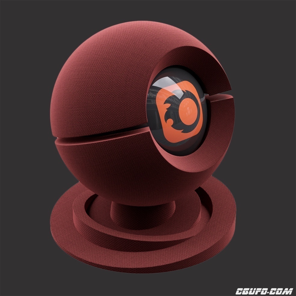 C4D CORONA红色布料材质 corona fabric red - CGUFO