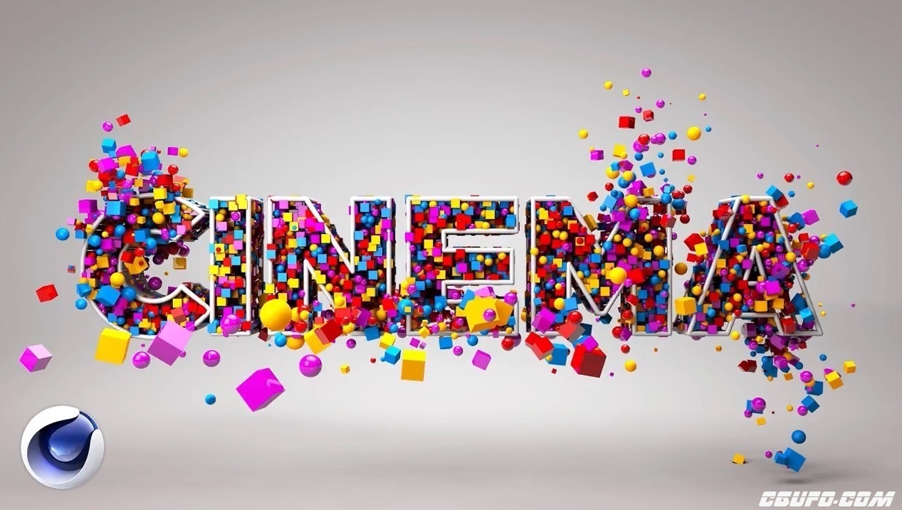 C4D模型元素填充文字教程 Cinema 4D Tutorial - Random Fancy Text Effect - CGUFO