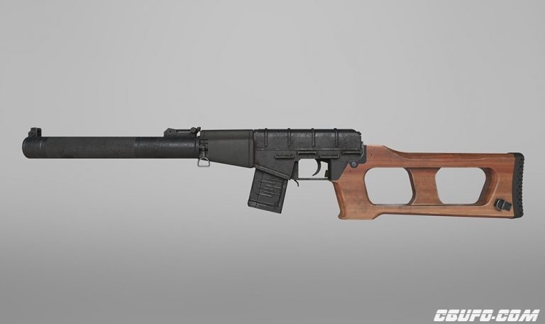 微声狙击步枪 (VSS Vintorez)C4D模型 - CGUFO