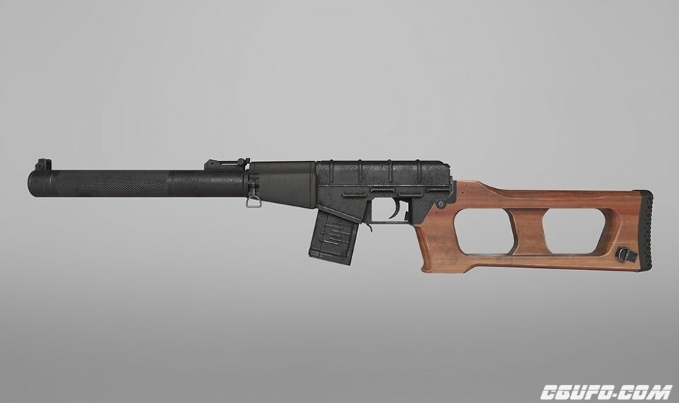 微声狙击步枪 (VSS Vintorez)C4D模型 - CGUFO