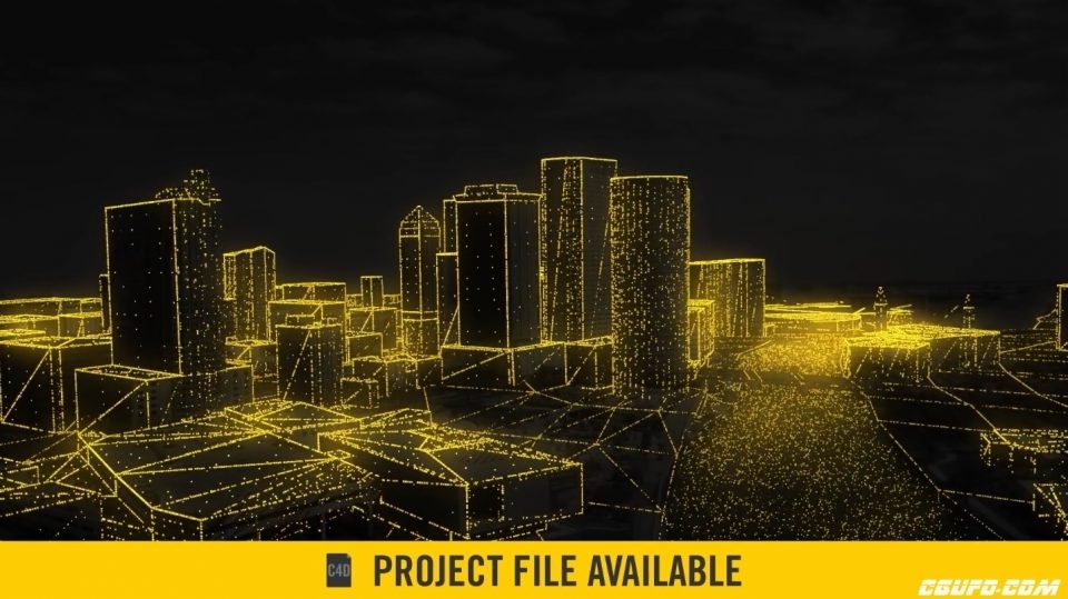 C4D+AE使用X-Particle制作粒子城市动画教程 Using Cinema 4D to Create an X-Particle ...