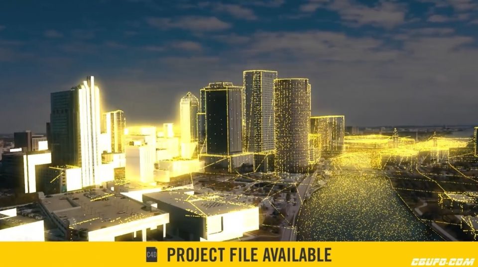 C4D+AE使用X-Particle制作粒子城市动画教程 Using Cinema 4D to Create an X-Particle ...