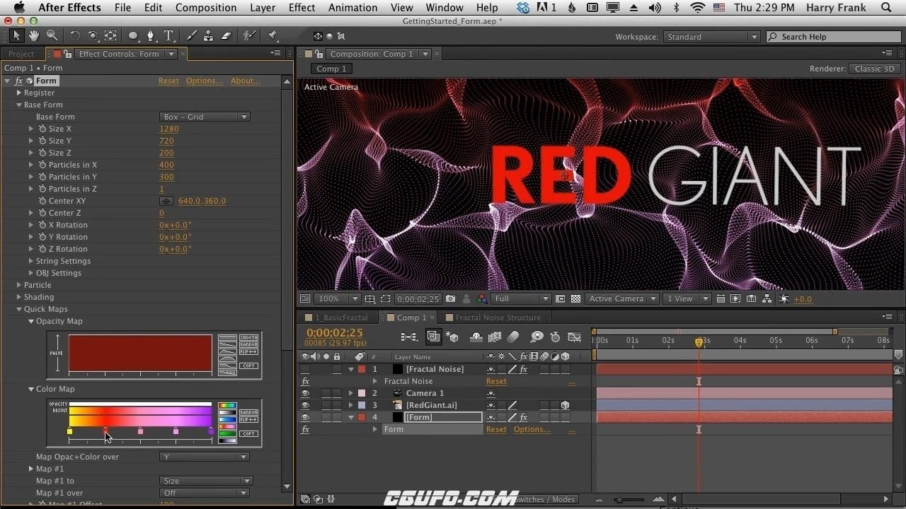 Form粒子插件全解AE教程 Getting Started with Trapcode Form - CGUFO