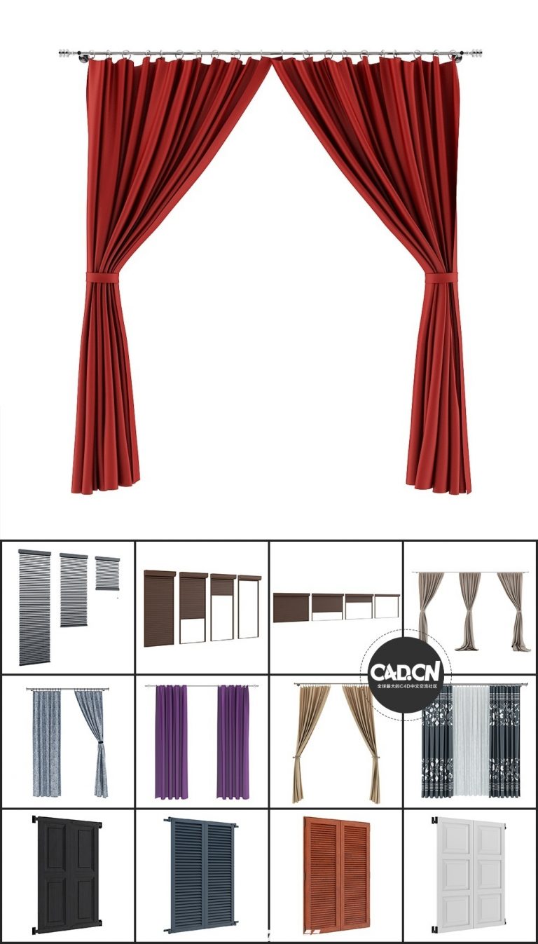 30个室内窗帘C4D模型合集 Blinds - CGUFO