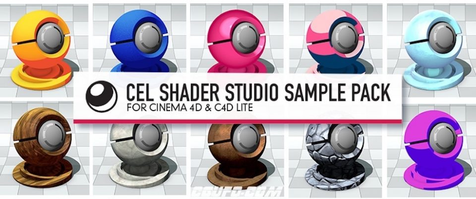 10个C4D卡通材质预设 CEL SHADER STUDIO SAMPLE PACK - CGUFO